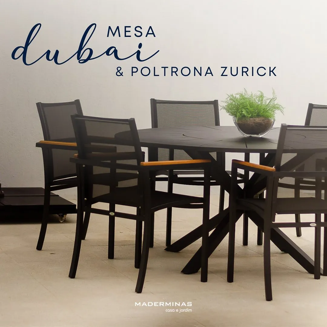 Conjunto Mesa Dubai e Poltrona Zurick | MaderMinas | Móveis